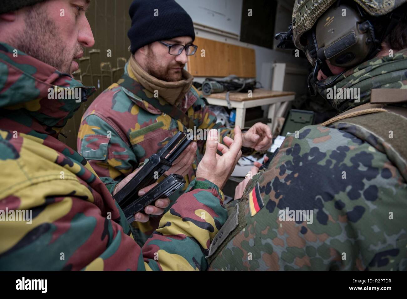 Belgian and German soldiers of the Very High Readiness Joint Task Force ...