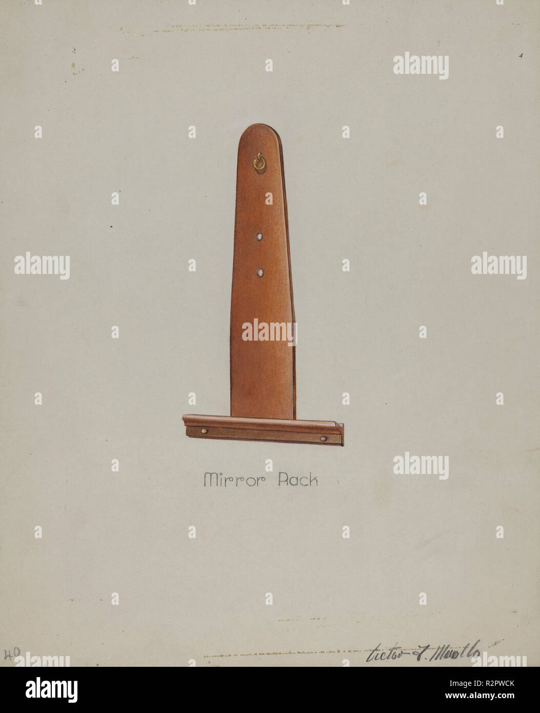 Shaker Mirror Rack. Dated: 1935/1942. Dimensions: overall: 27.9 x 22.8 ...