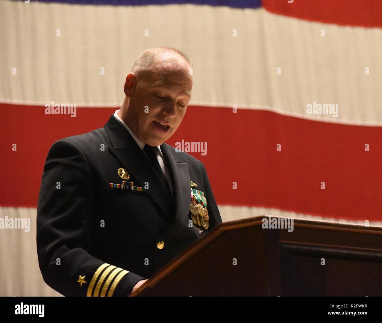 Outgoing commanding officer of the virginia class hi-res stock ...