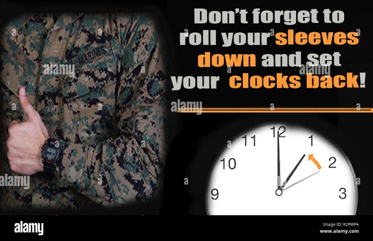 Don't forget to roll your sleeves down, and set your clocks back Stock ...