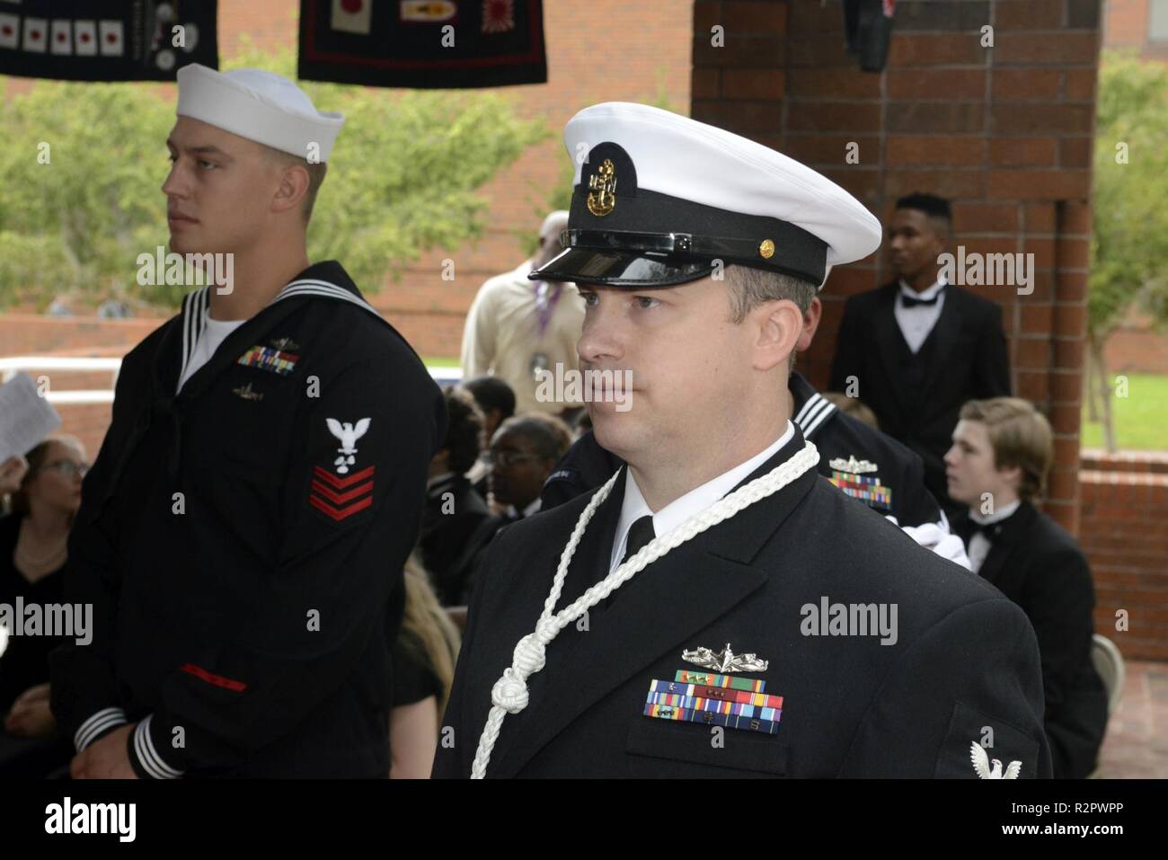 Sailors participate in a ceremony honoring U.S. Navy Submarine Veterans ...