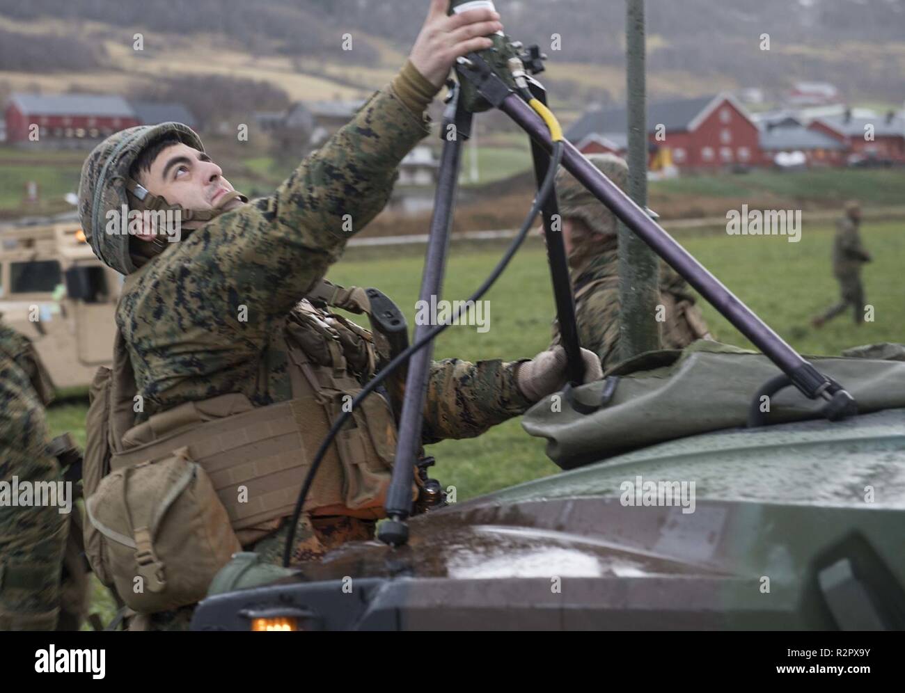 A U.S. Marine with Echo Battery, 2nd Battalion, 10th Marines, 2D Marine ...