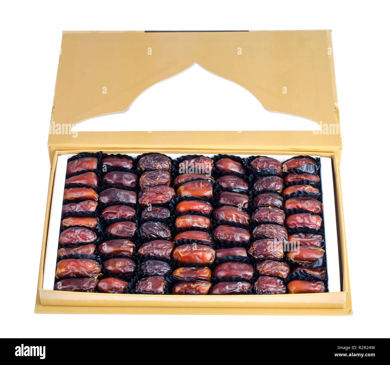 Dried sweet dates in box. Studio Photo Stock Photo - Alamy