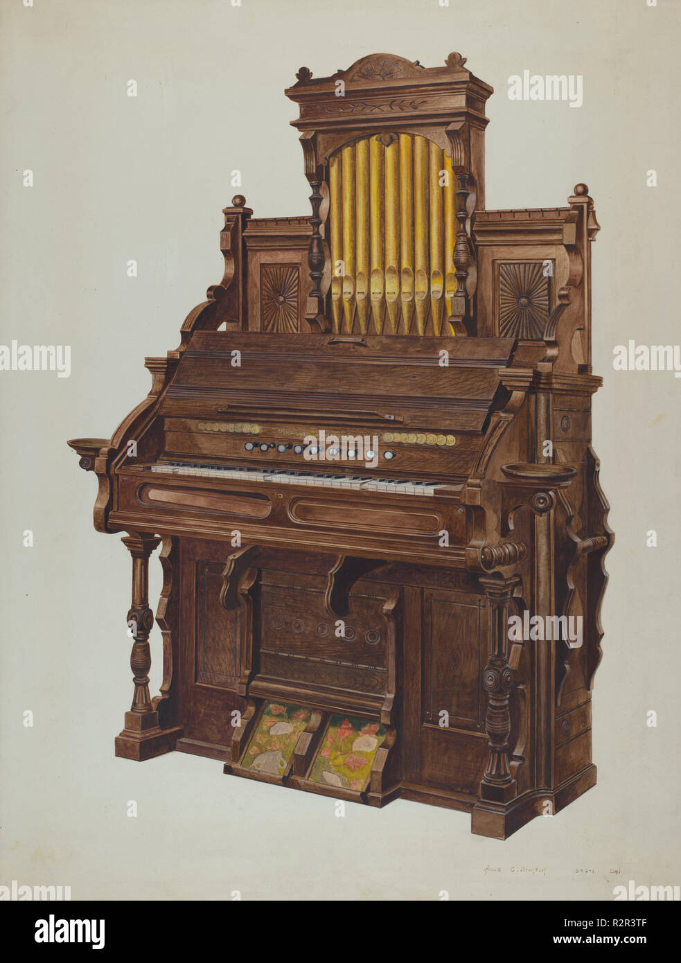 Church Organ. Dated: c. 1939. Dimensions: overall: 61.2 x 45.8 cm (24 1 ...