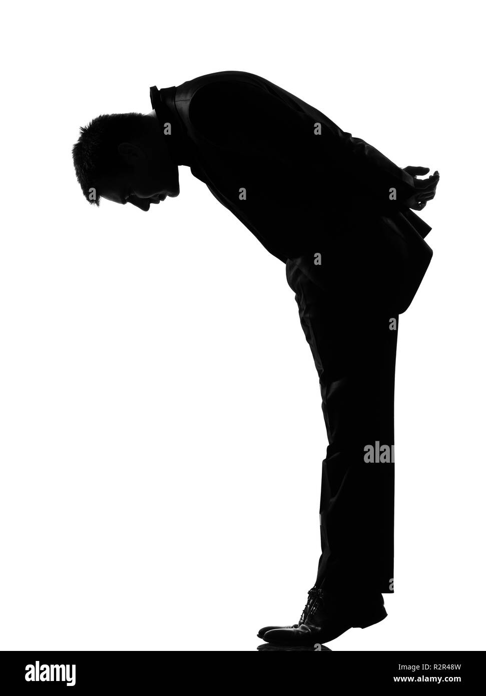 Person looking down silhouette Cut Out Stock Images & Pictures - Alamy