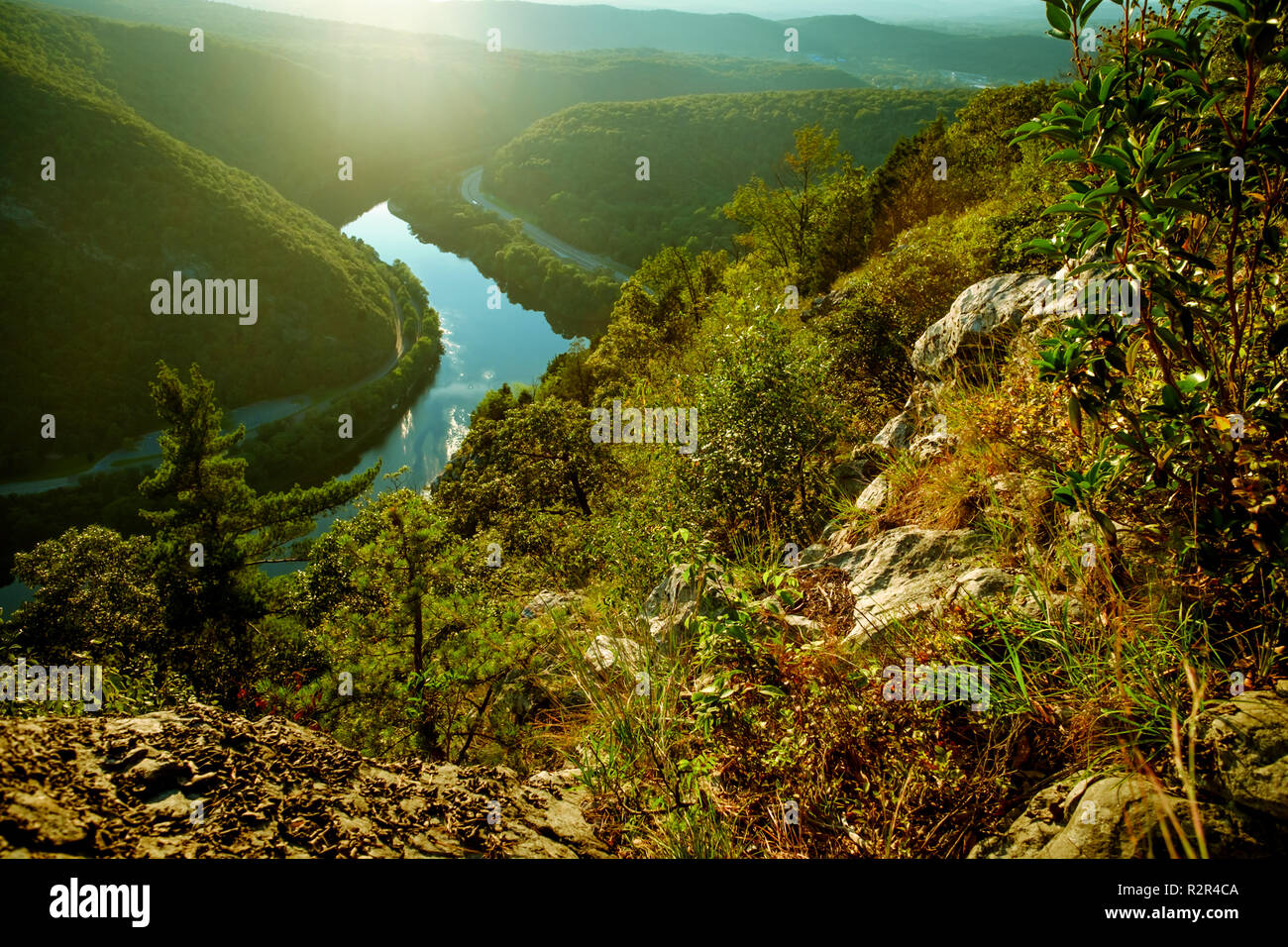 View of Mt. Minsi from the top of Mount Tammany near the Delaware Water ...