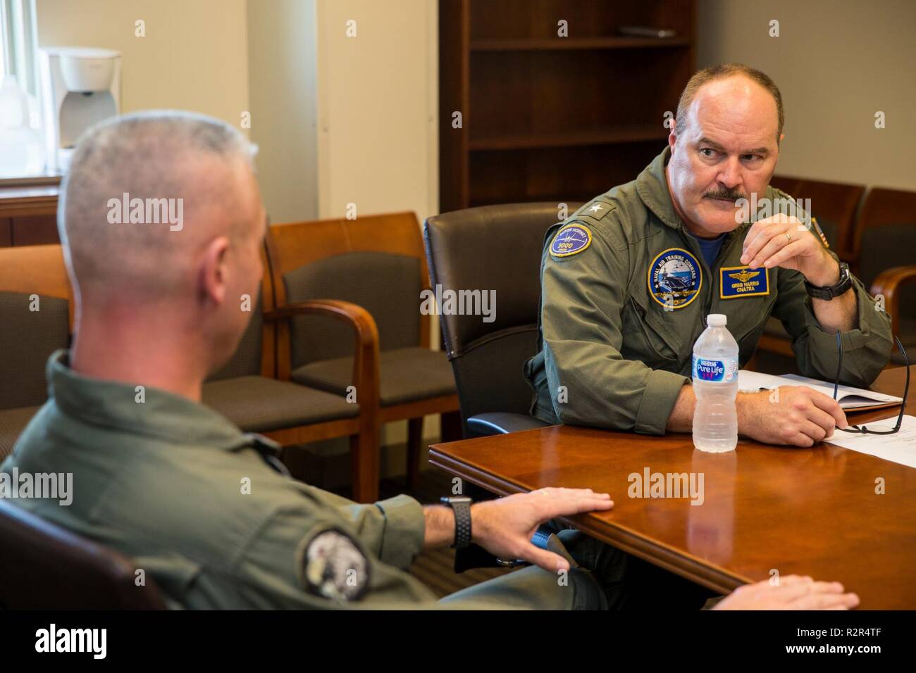 U.S. Marine Corps Lt. Col. Joshua Smith, left, commanding officer ...