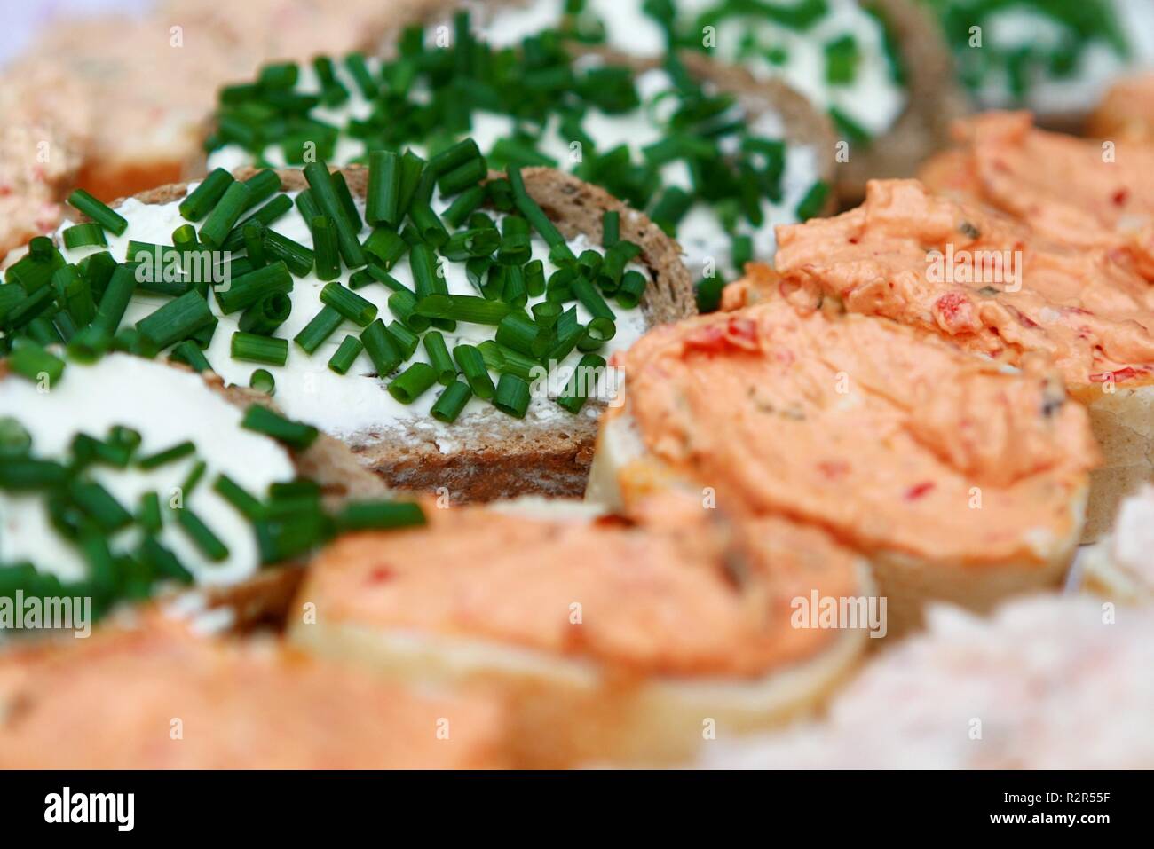 canapes with spread Stock Photo - Alamy
