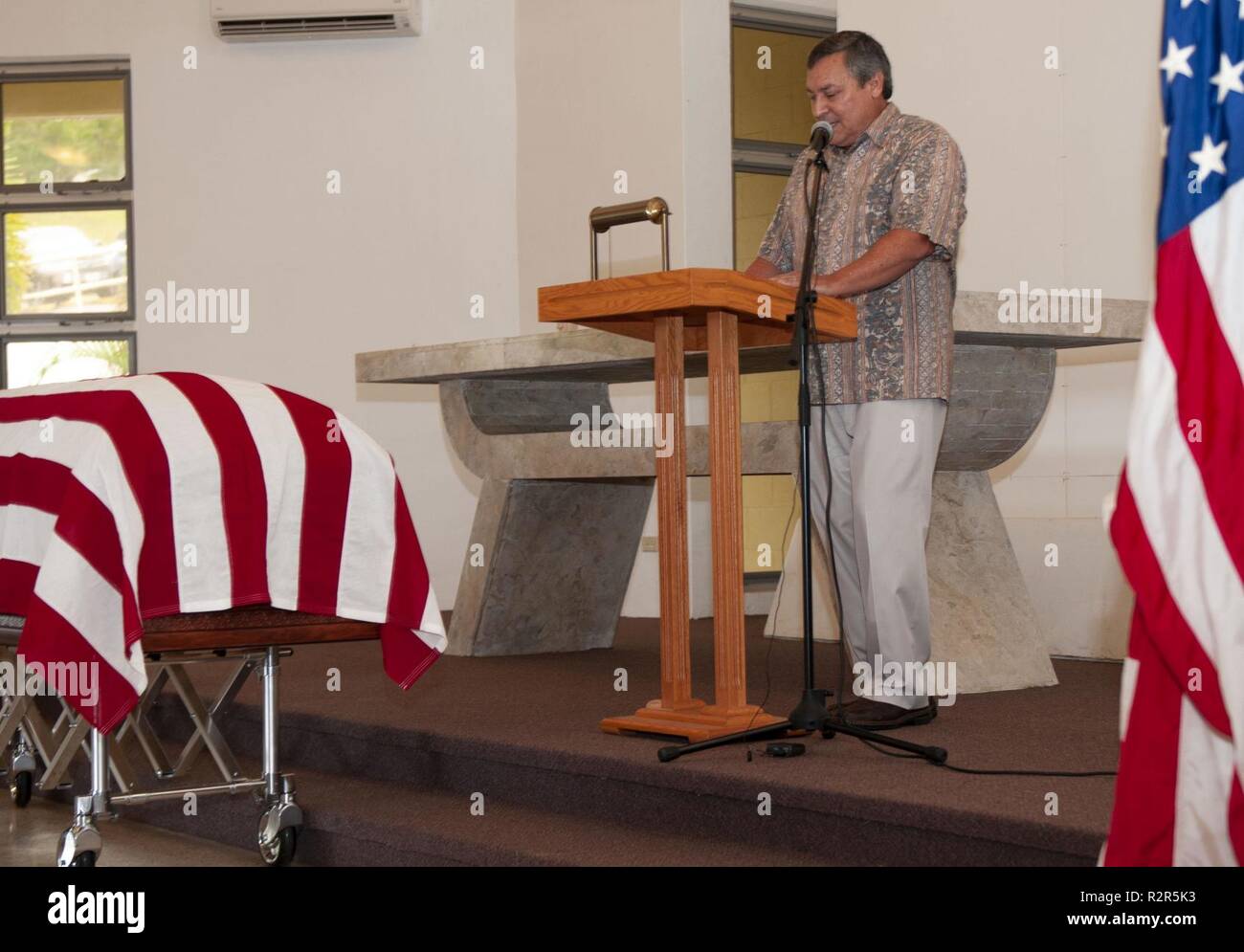 PITI, Guam (Nov. 8, 2018) - Governor of Guam Eddie Calvo gives his ...
