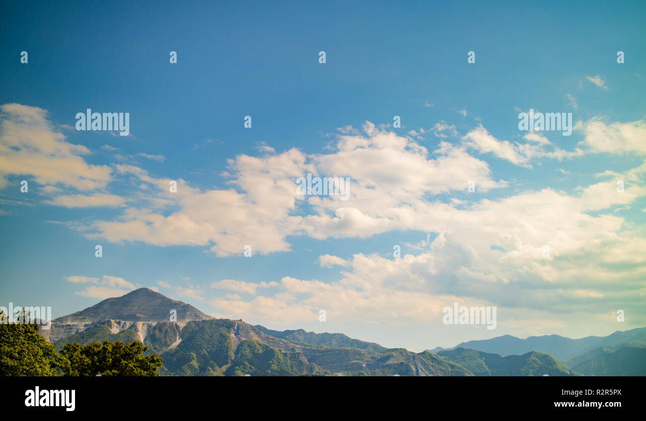 A view of Mt. Buko with its mining scars, taken from the suspension ...