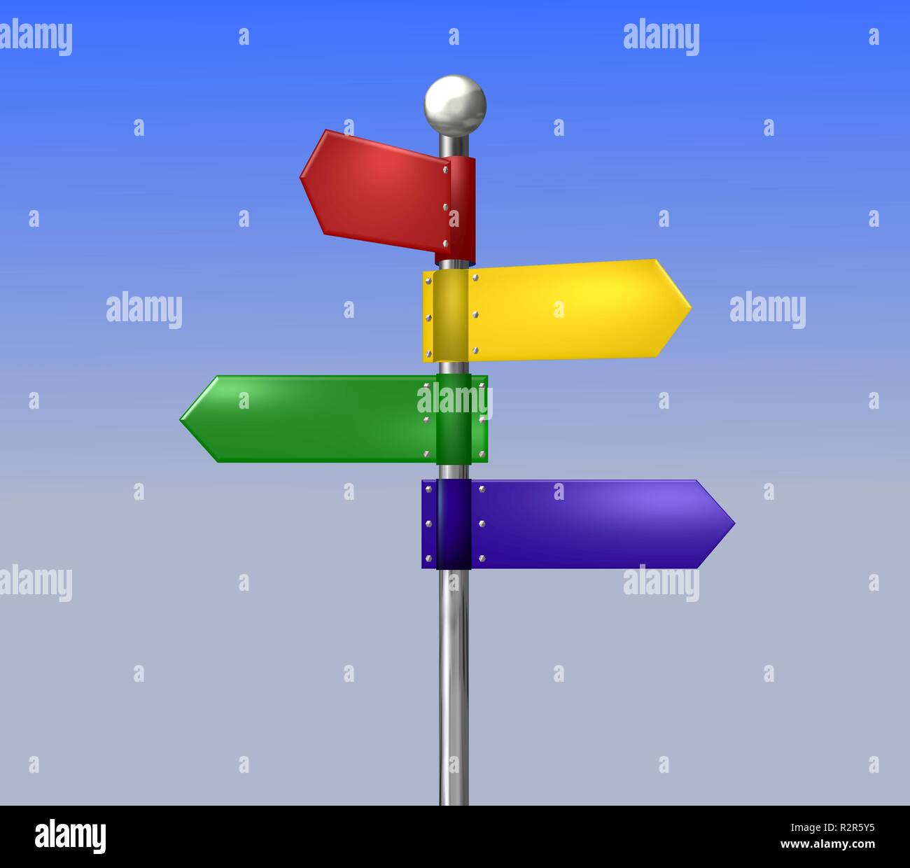 colored direction sign Stock Photo - Alamy