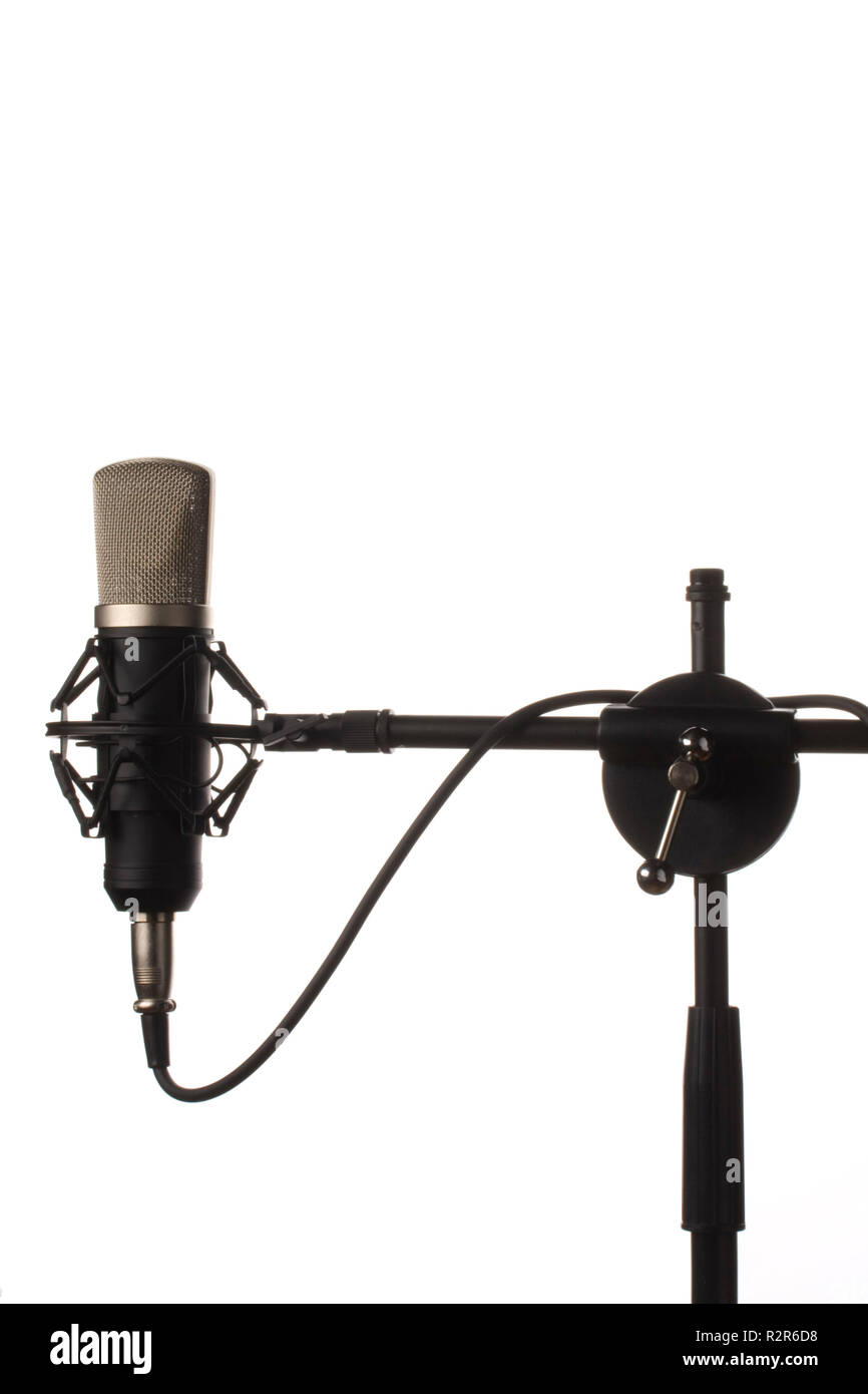 studio microphone on a stand Stock Photo - Alamy
