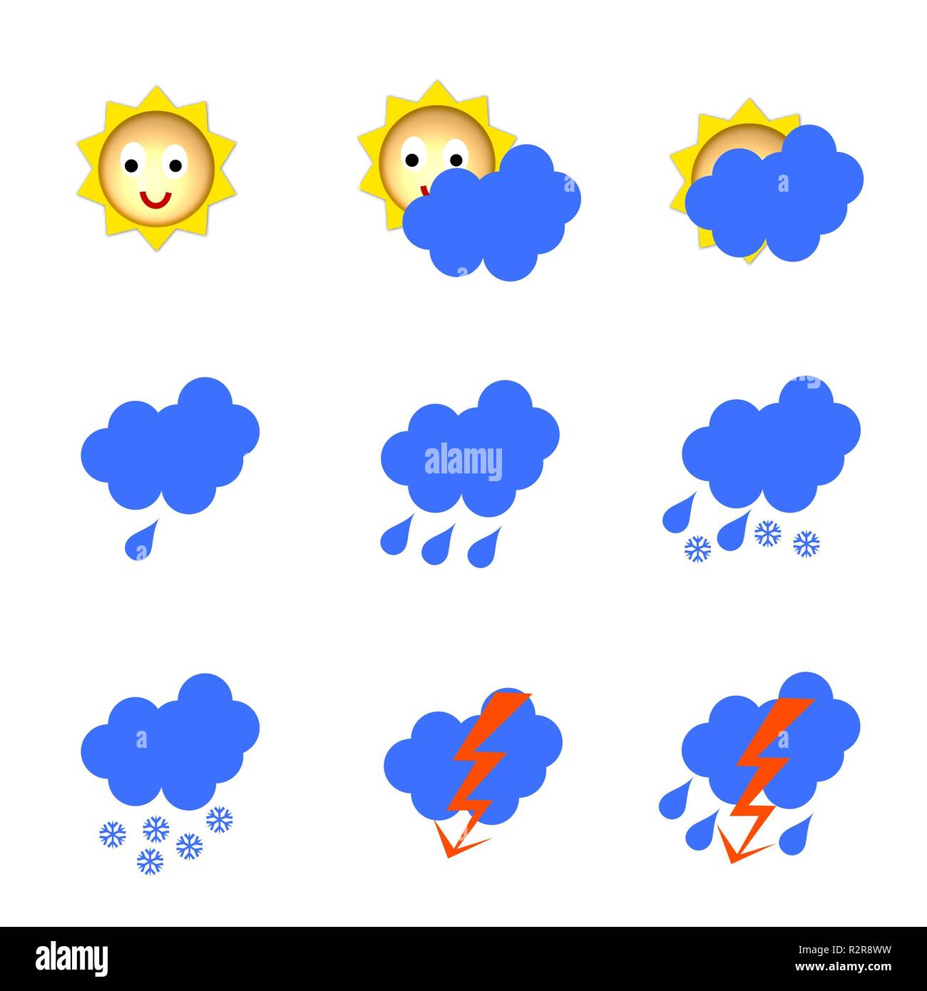 Weather symbols hi-res stock photography and images - Alamy