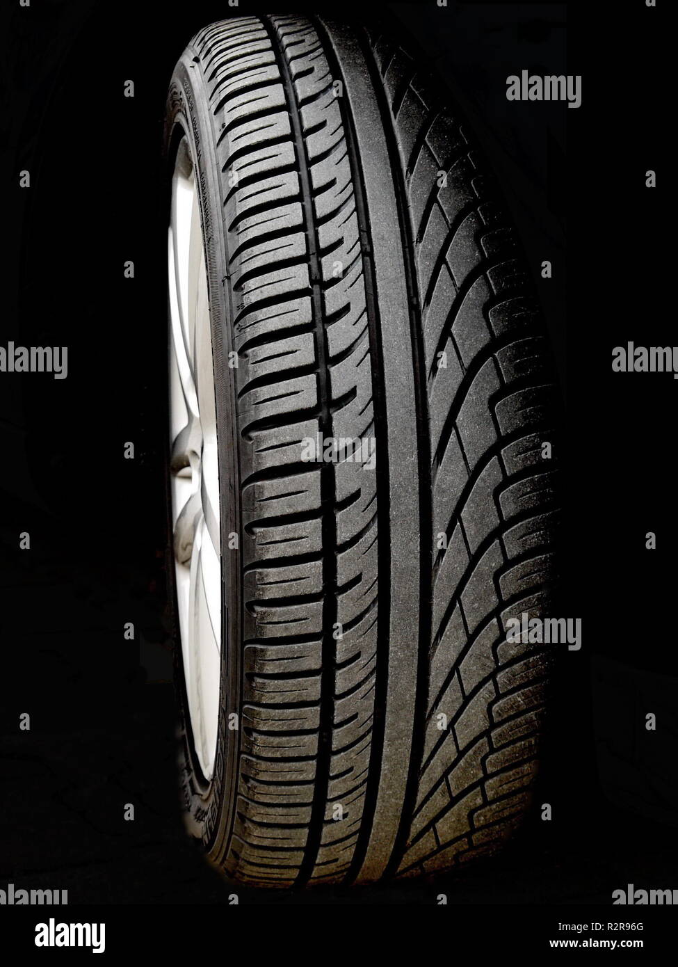 car tires in front view of the profile Stock Photo - Alamy