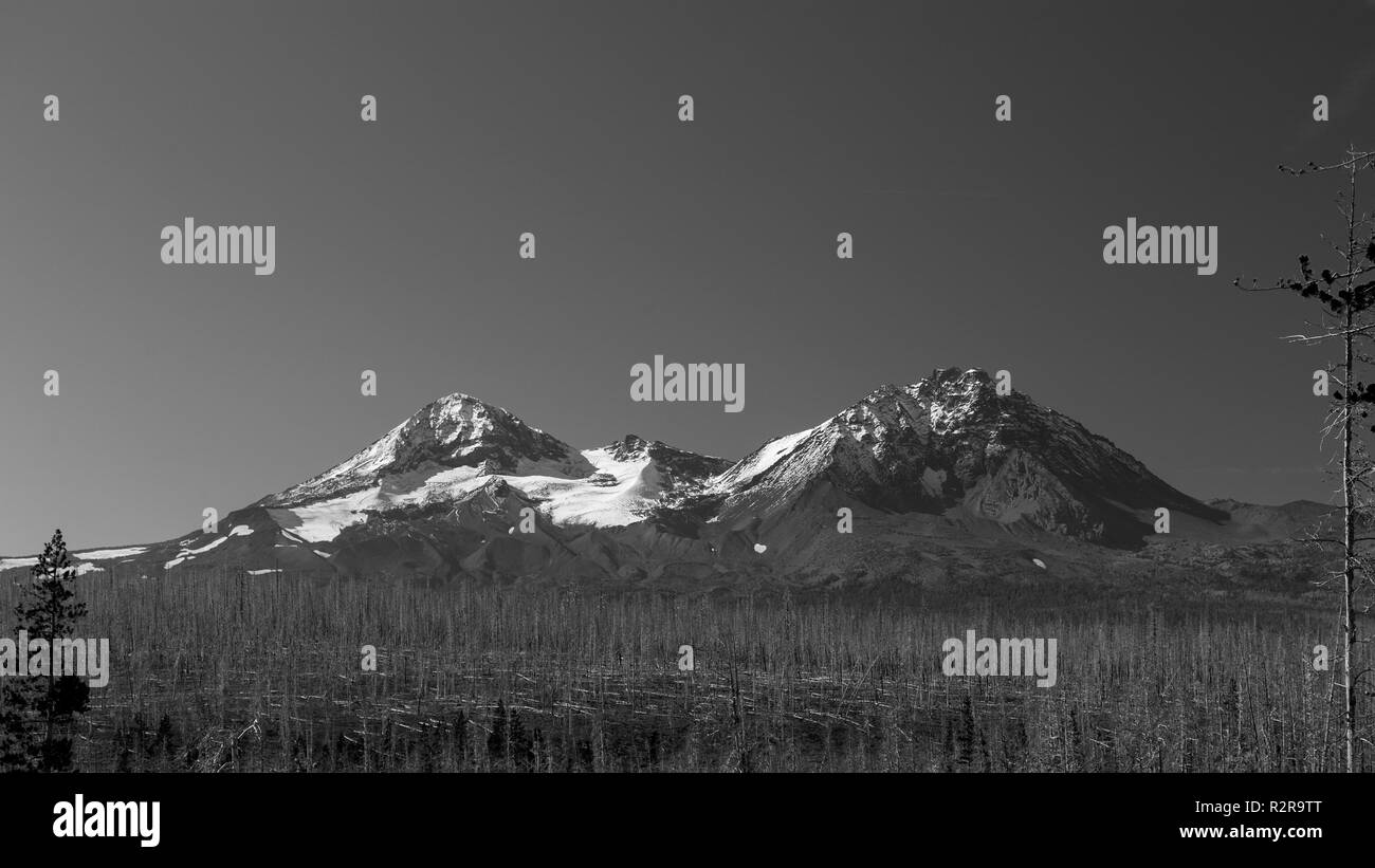 Two of the Three Sisters, a chain of stratovolcanos in Oregon's Cascade ...