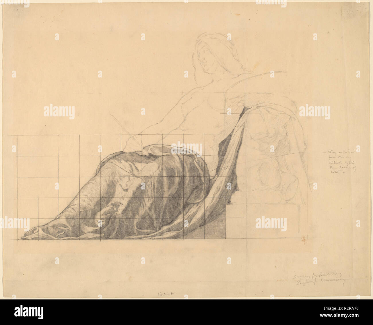 Drapery study for reclining female study for hi-res stock photography ...