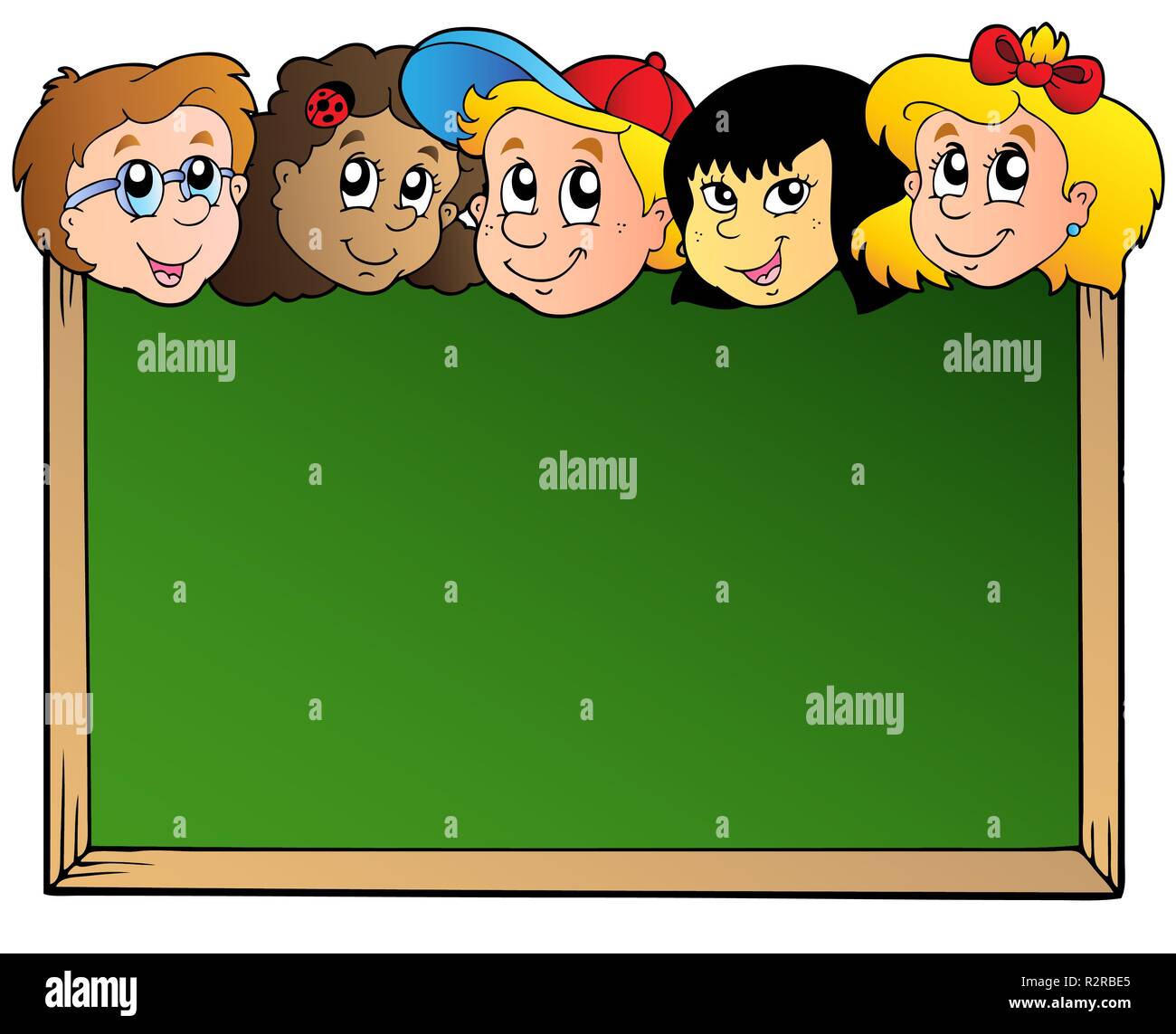 Happy cartoon schoolgirl blackboard hi-res stock photography and images ...