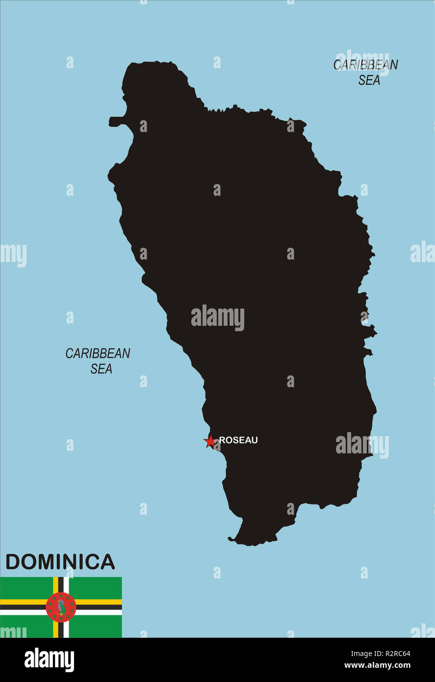 Map of roseau hi-res stock photography and images - Alamy