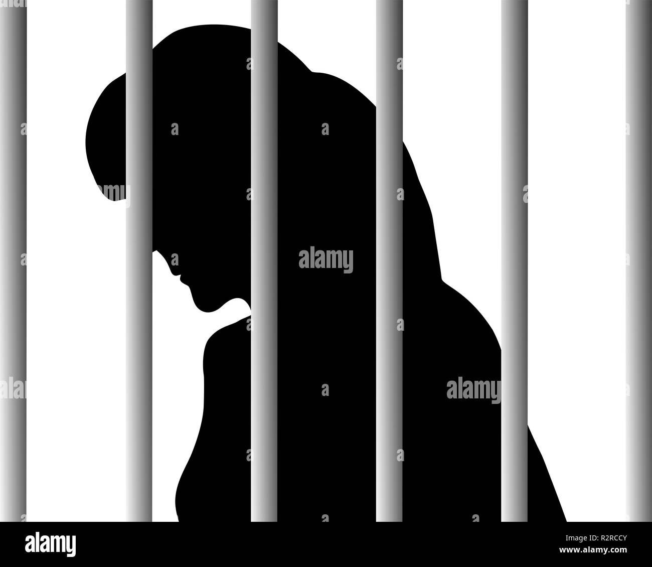 Woman behind bars hi-res stock photography and images - Alamy