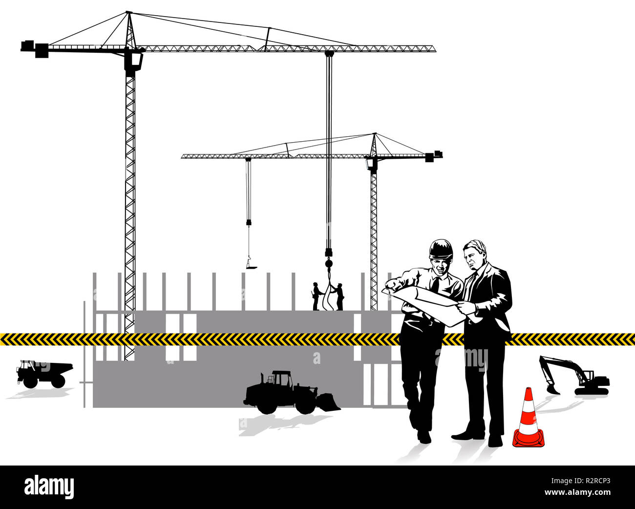 Working area construction site Cut Out Stock Images & Pictures - Alamy