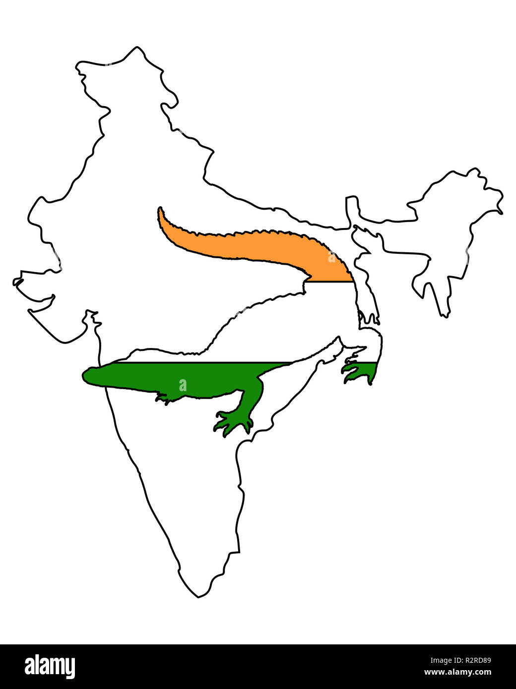 India colour illustration Cut Out Stock Images & Pictures - Alamy