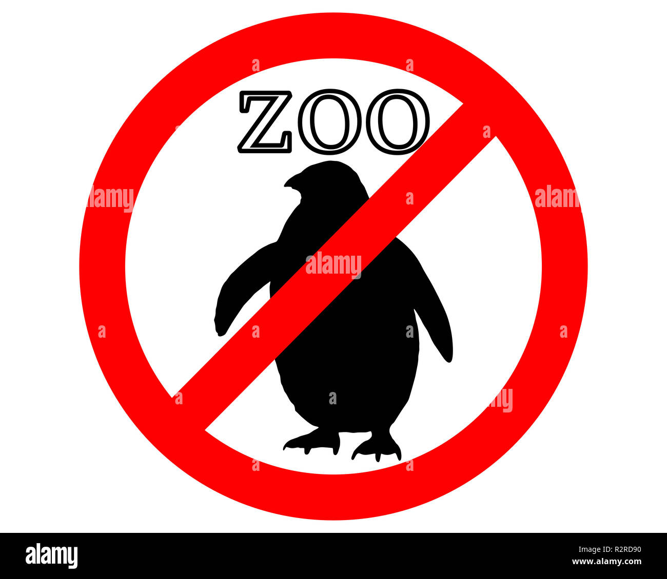 penguin in the zoo banned Stock Photo - Alamy