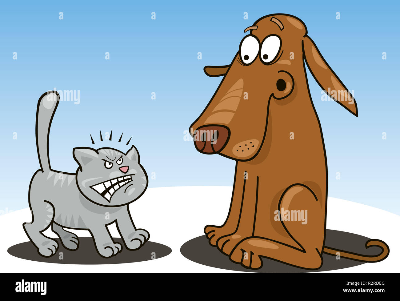 Cartoon illustration funny surprised dog hi-res stock photography and ...
