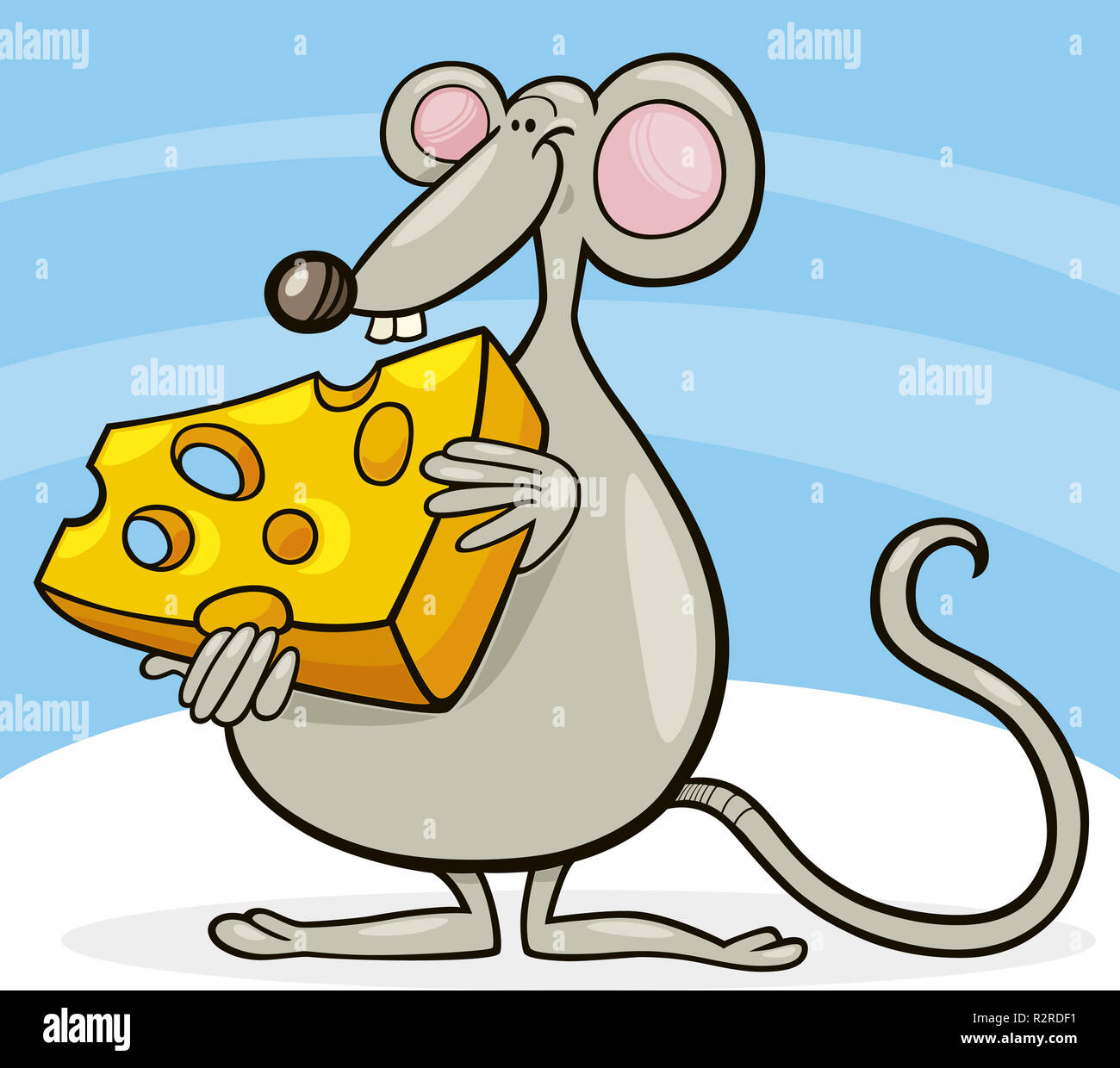 Cartoon illustration mouse eat cheese hi-res stock photography and ...