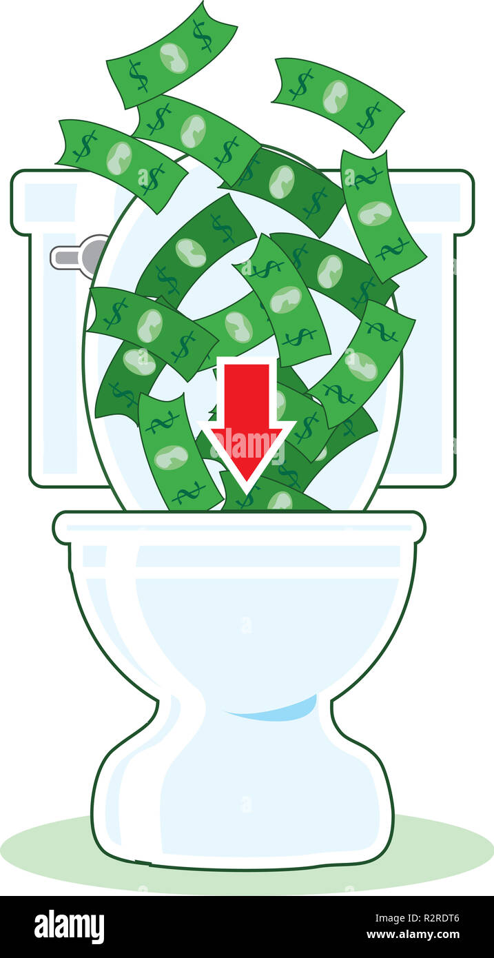 Flush money down the toilet hi-res stock photography and images - Alamy