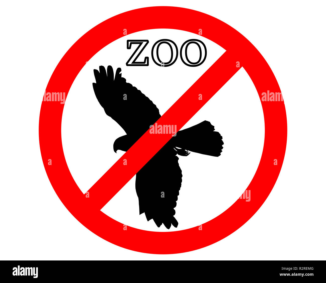 bird of prey prohibited in the zoo Stock Photo - Alamy