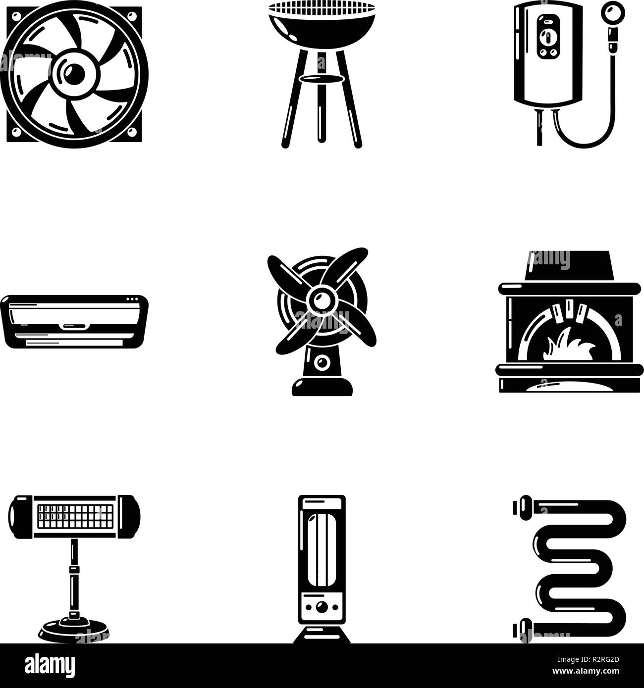 Burning icons set, simple style Stock Vector Image & Art - Alamy