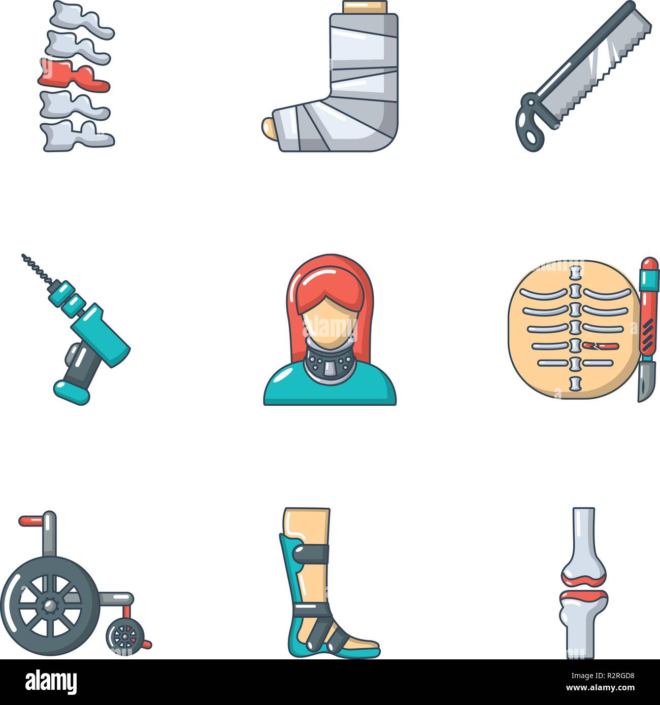 Hernia icons set, cartoon style Stock Vector Image & Art - Alamy