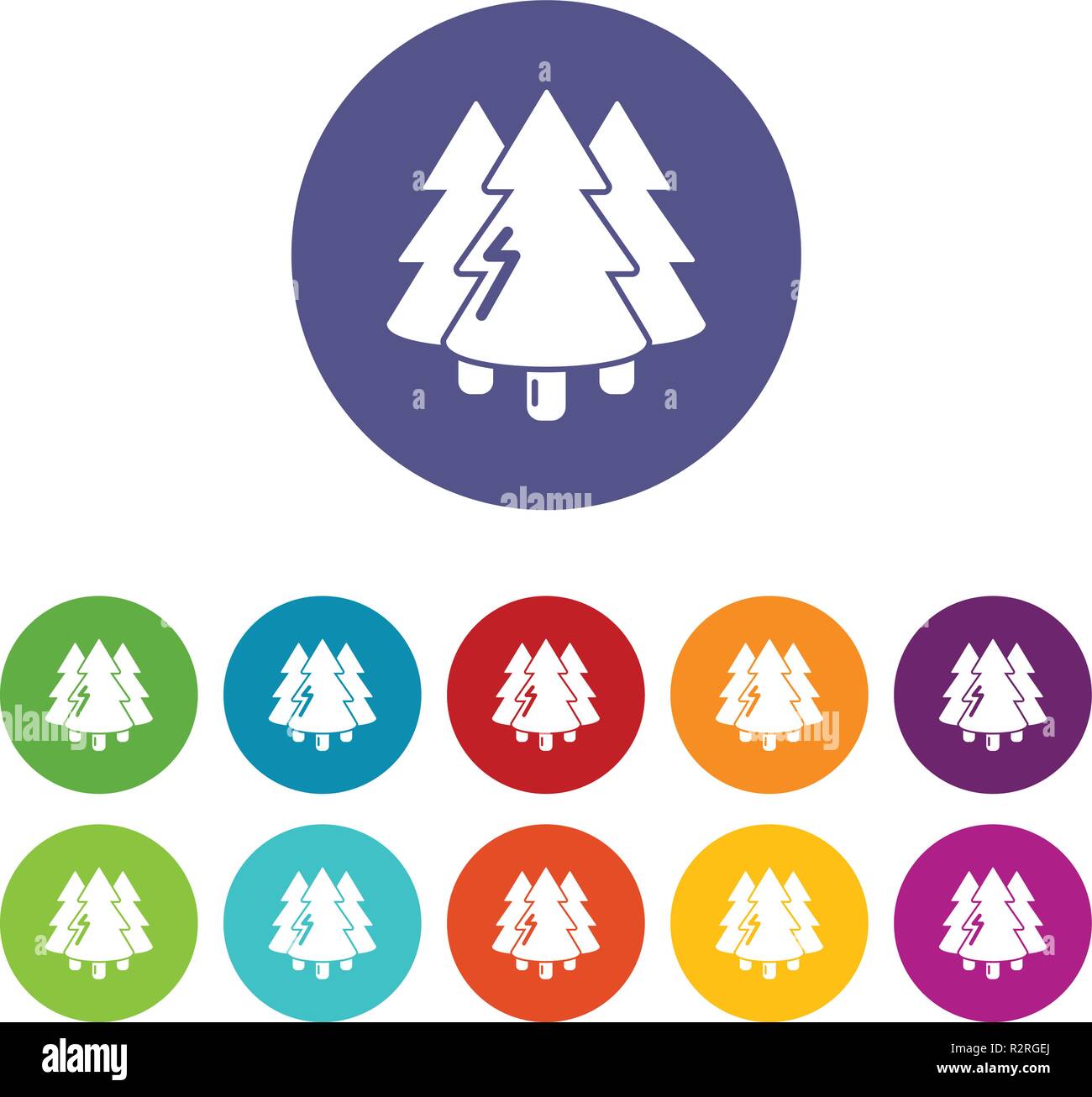 Coniferous forest icons set vector color Stock Vector Image & Art - Alamy