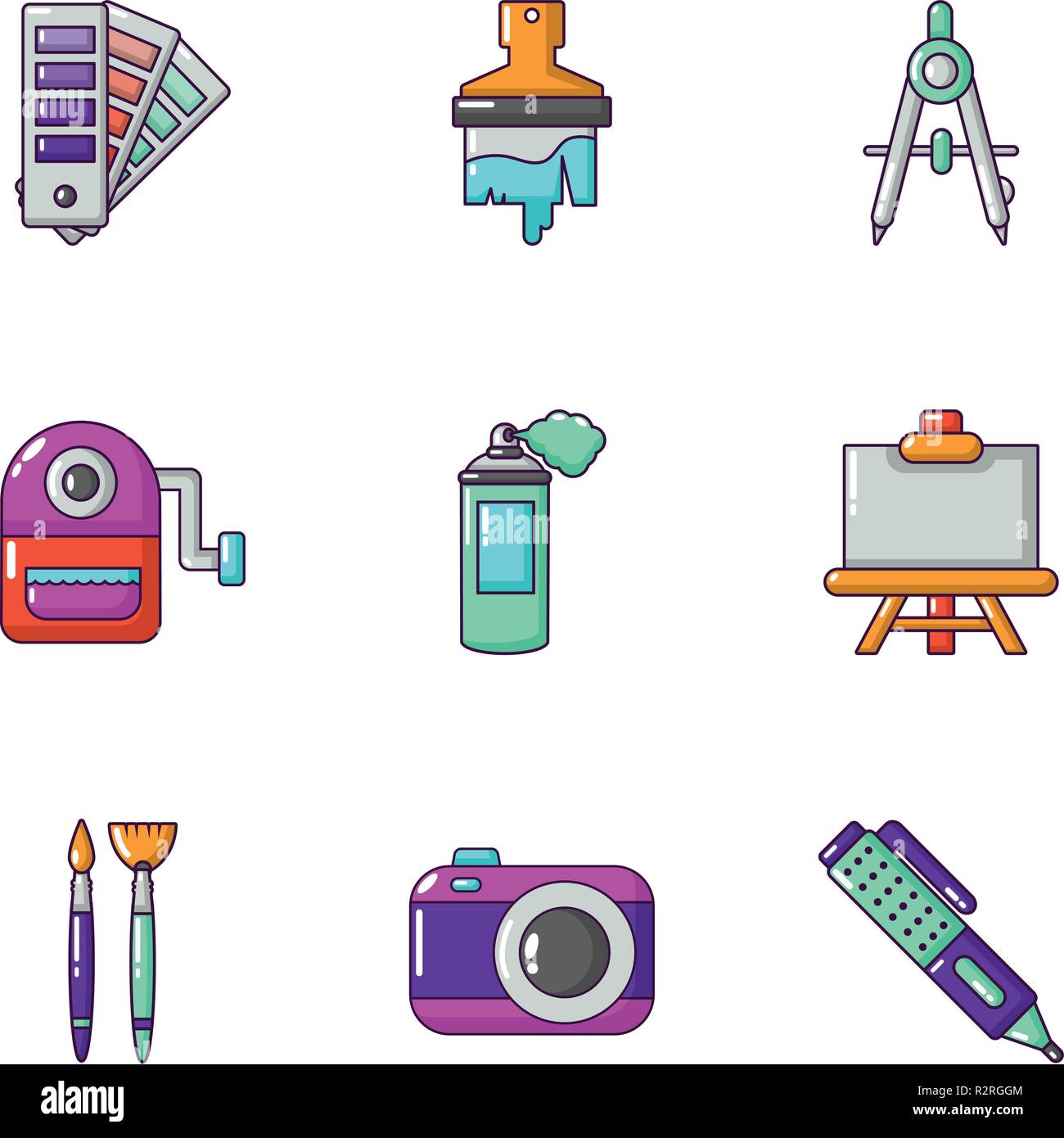Color coating icons set, cartoon style Stock Vector Image & Art - Alamy