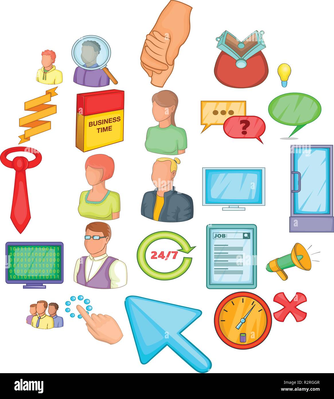 Business cooperation icons set, cartoon style Stock Vector Image & Art ...