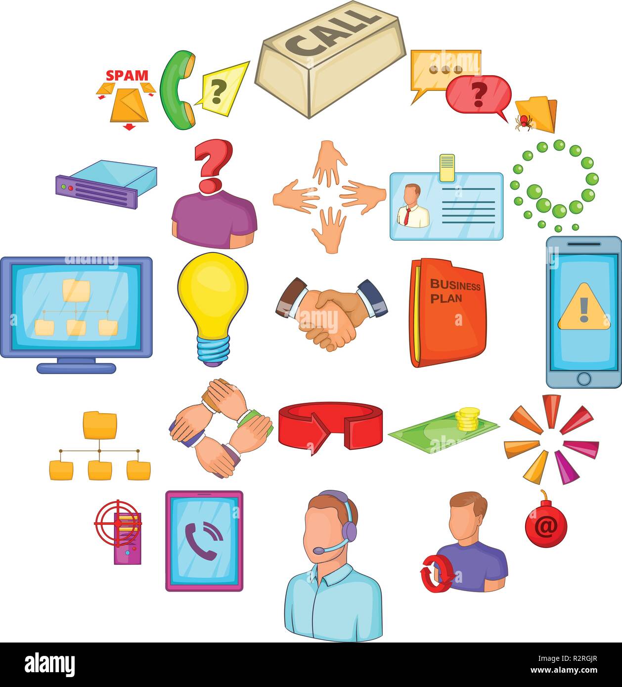 Approximate income icons set, cartoon style Stock Vector Image & Art ...