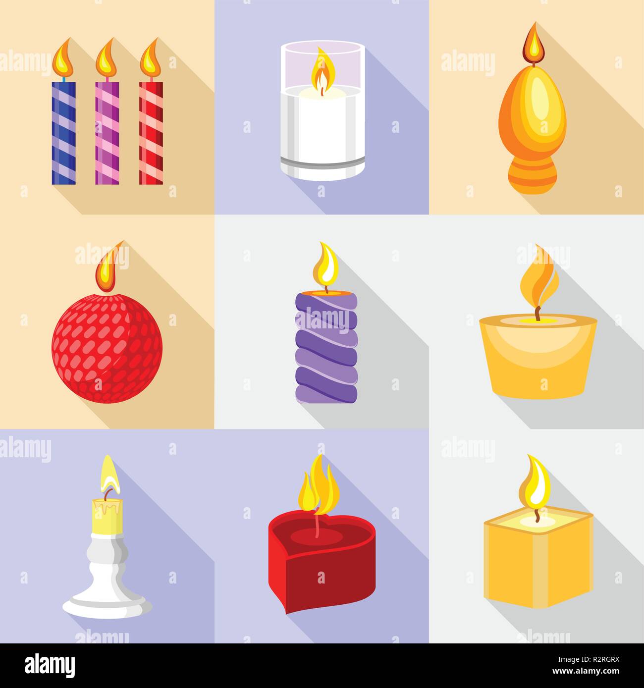 Radiance icons set, flat style Stock Vector Image & Art - Alamy