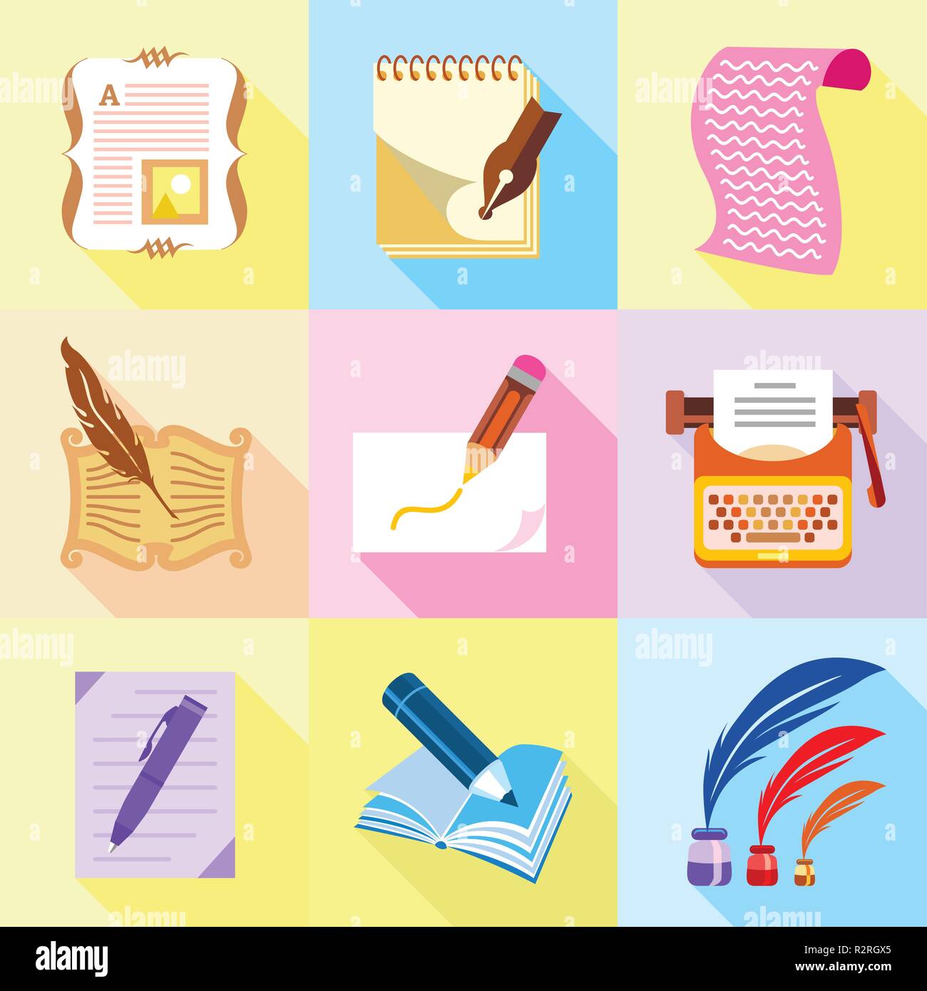 Scribe icons set, cartoon style Stock Vector Image & Art - Alamy