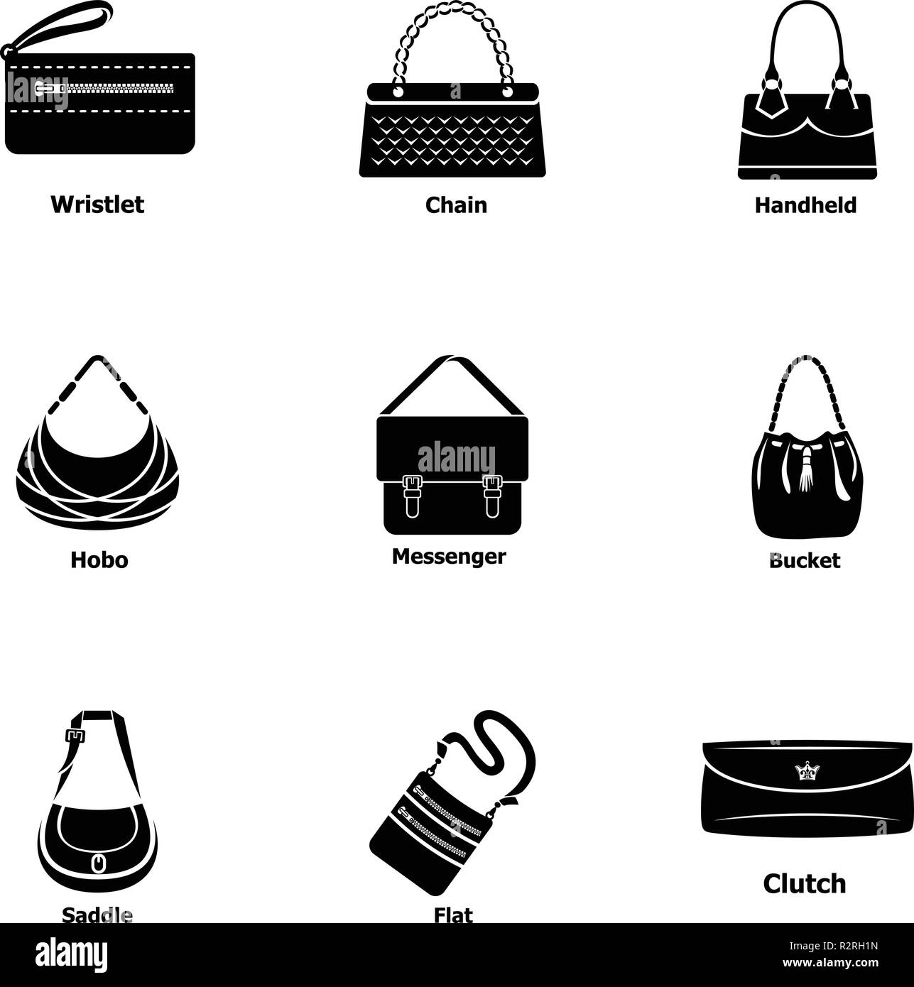 Satchel icons set, simple style Stock Vector Image & Art - Alamy