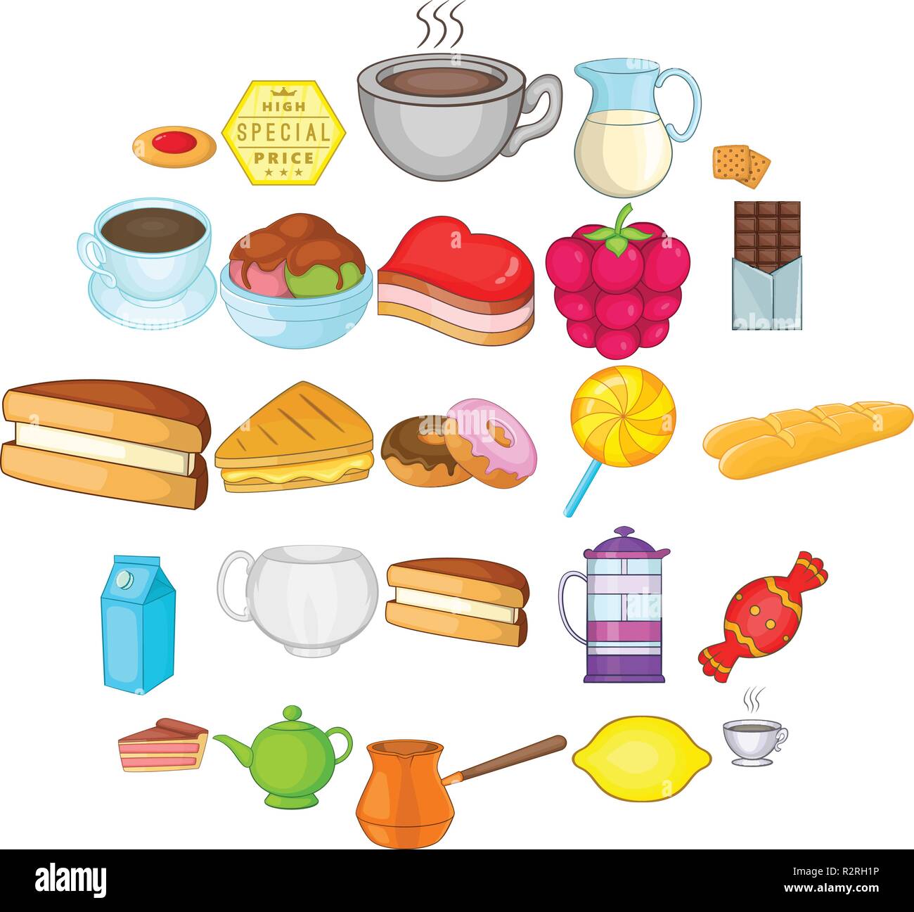 Chocolate snack icons set, cartoon style Stock Vector Image & Art - Alamy