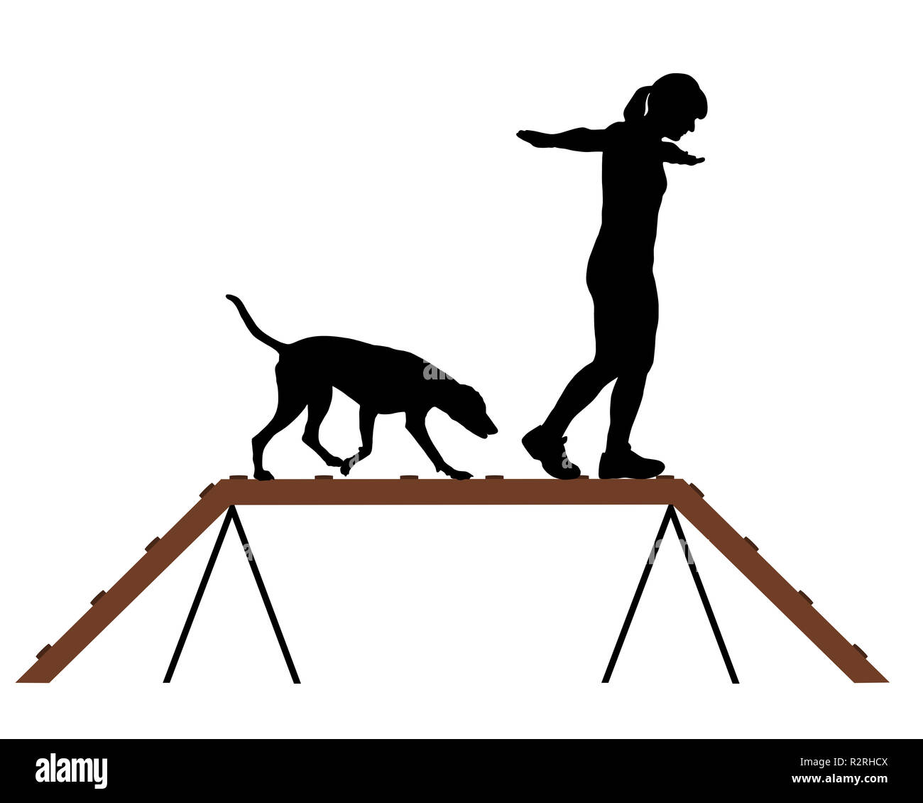 woman and dog on catwalk Stock Photo - Alamy