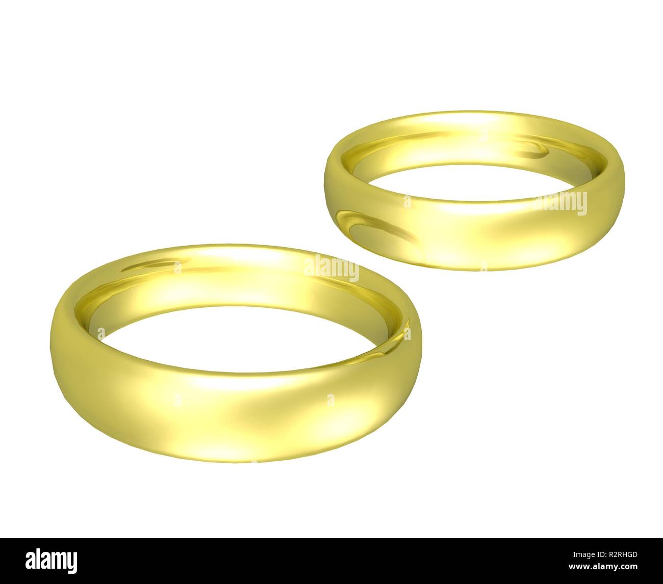 Two hearts rings 3d hi-res stock photography and images - Alamy