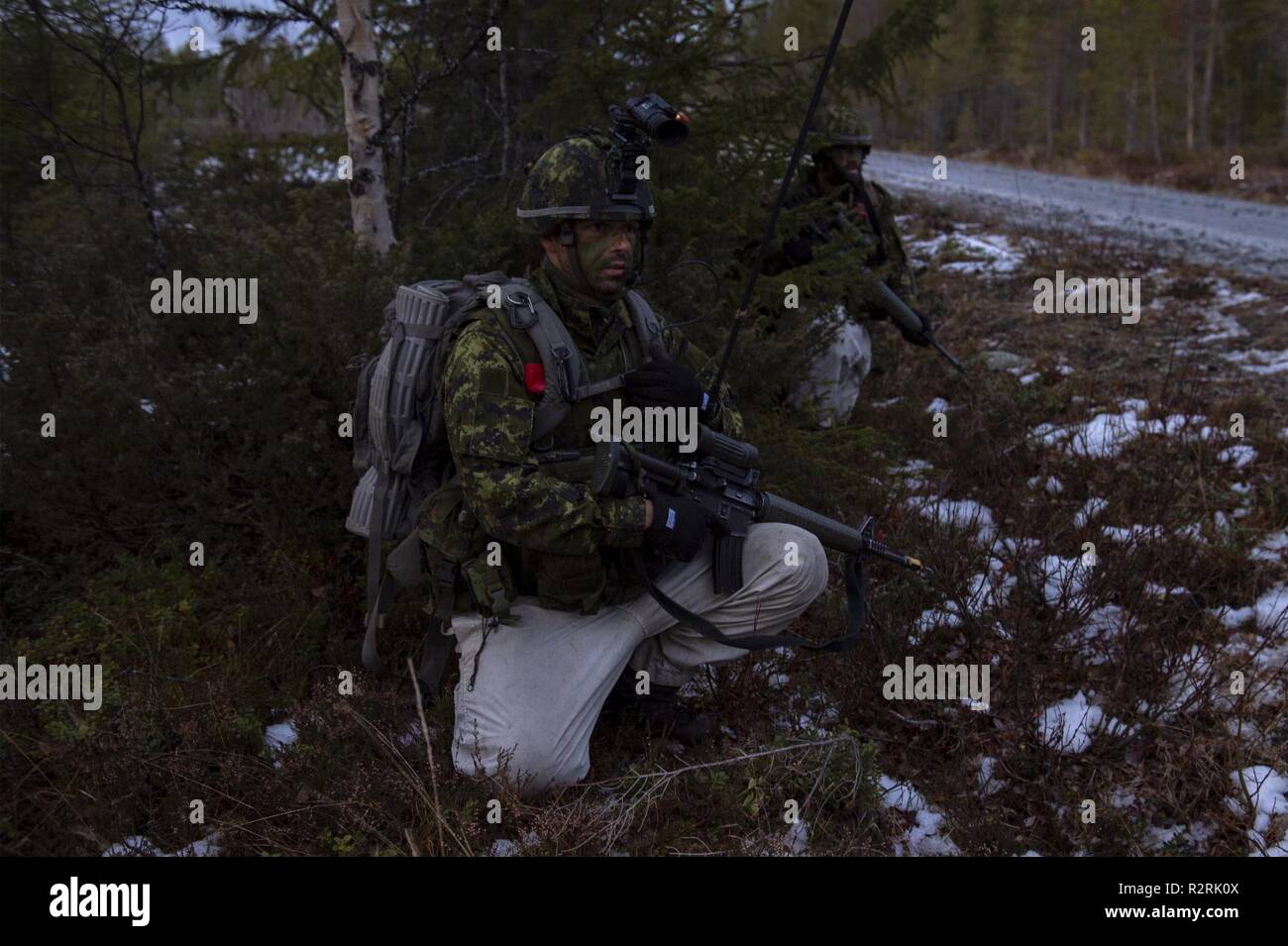 KIVKNE, Norway (Nov. 04, 2018) A SAPPER from 5 Combat Engineer Regiment ...