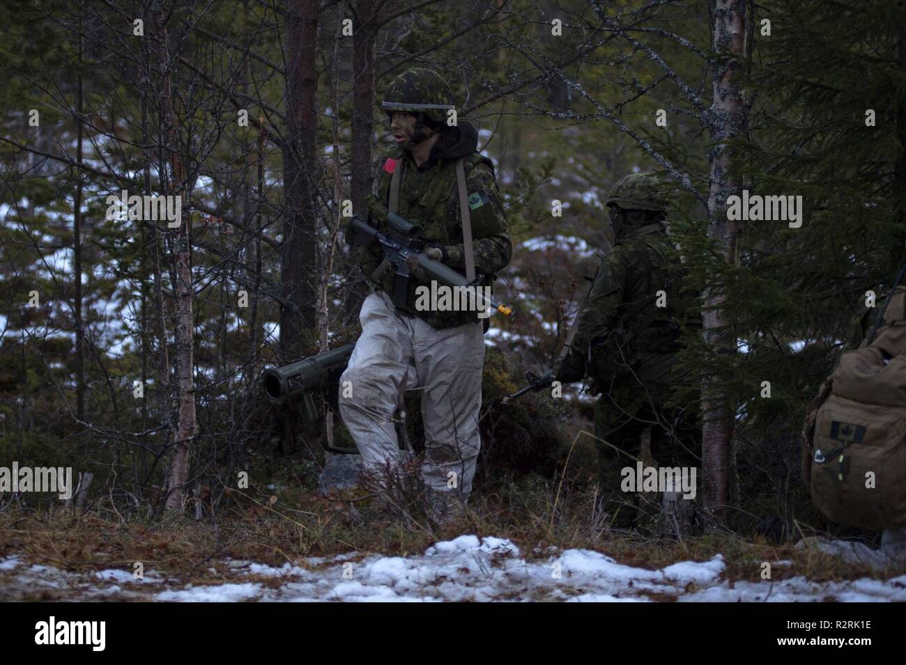 KIVKNE, Norway (Nov. 04, 2018) A SAPPER from 5 Combat Engineer Regiment ...