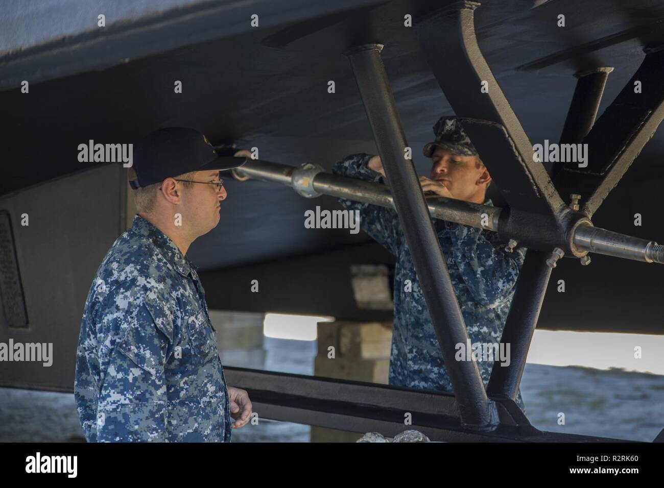 U.S. Navy Petty Officer 2nd Class Cameron McConnell, a boatswain's mate ...