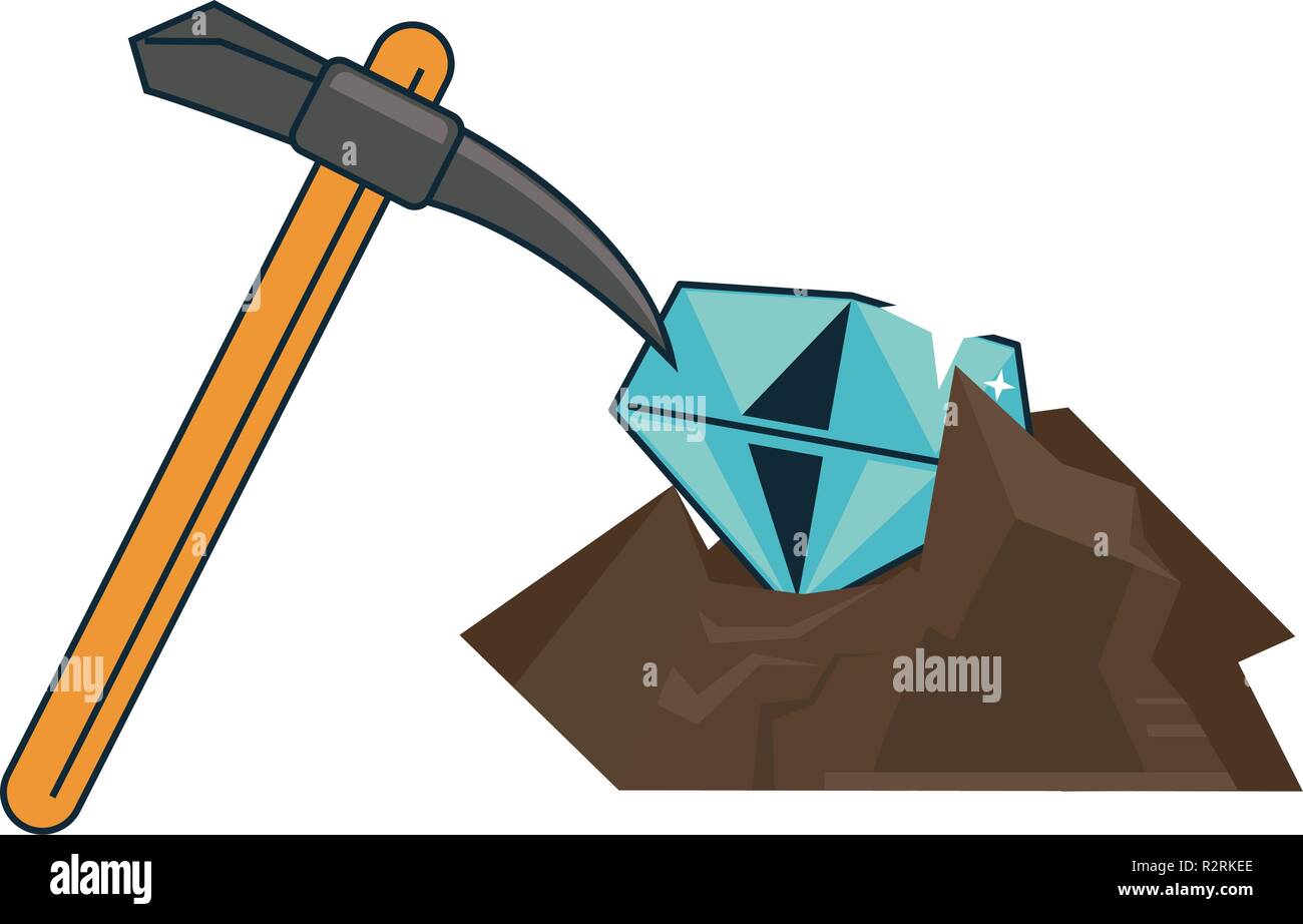 Diamond mining and pick vector illustration graphic design Stock Vector ...