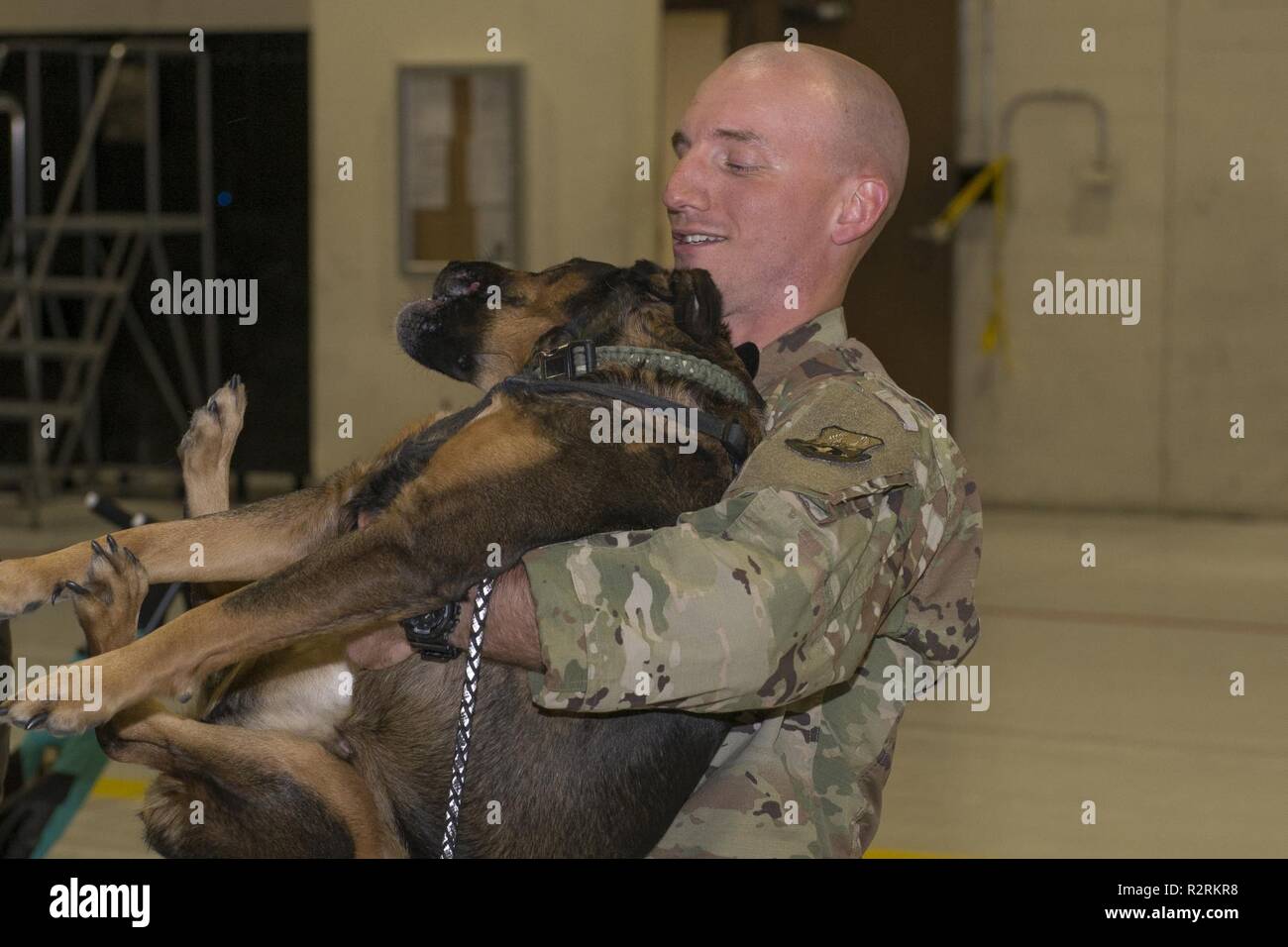 An airman from the 726th Air Control Squadron returns from deployment ...