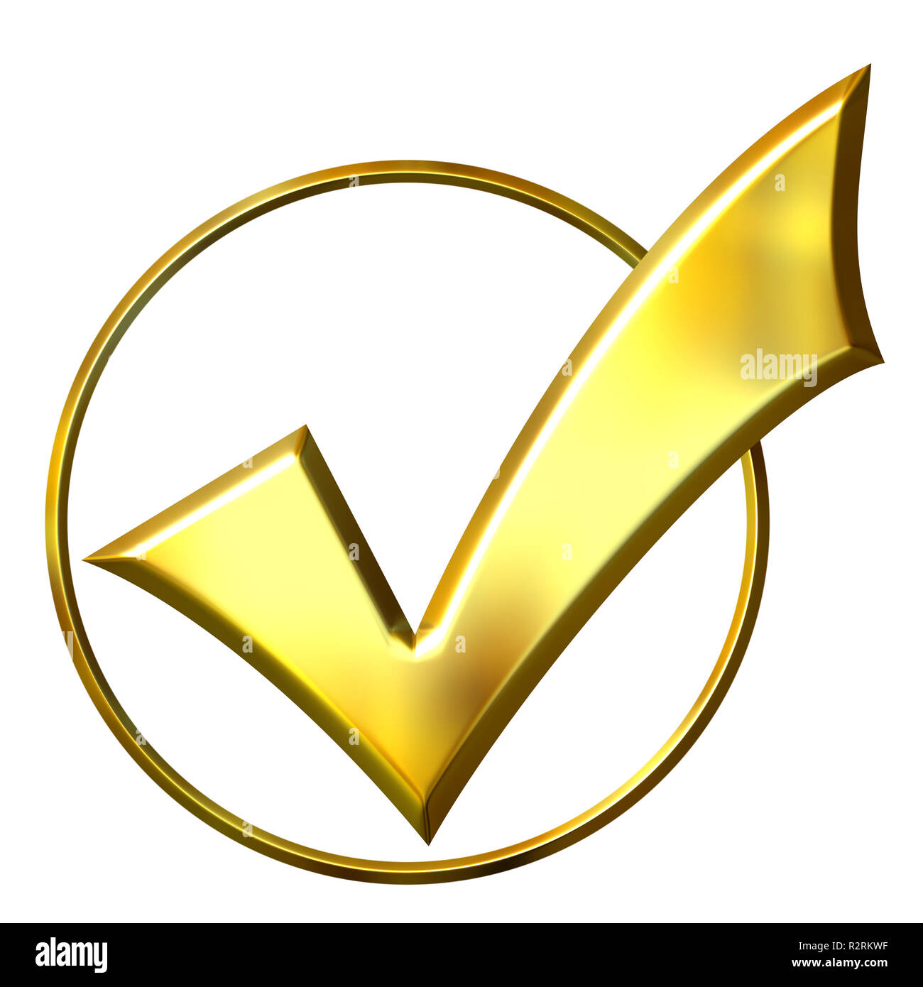 3d golden tick hi-res stock photography and images - Alamy