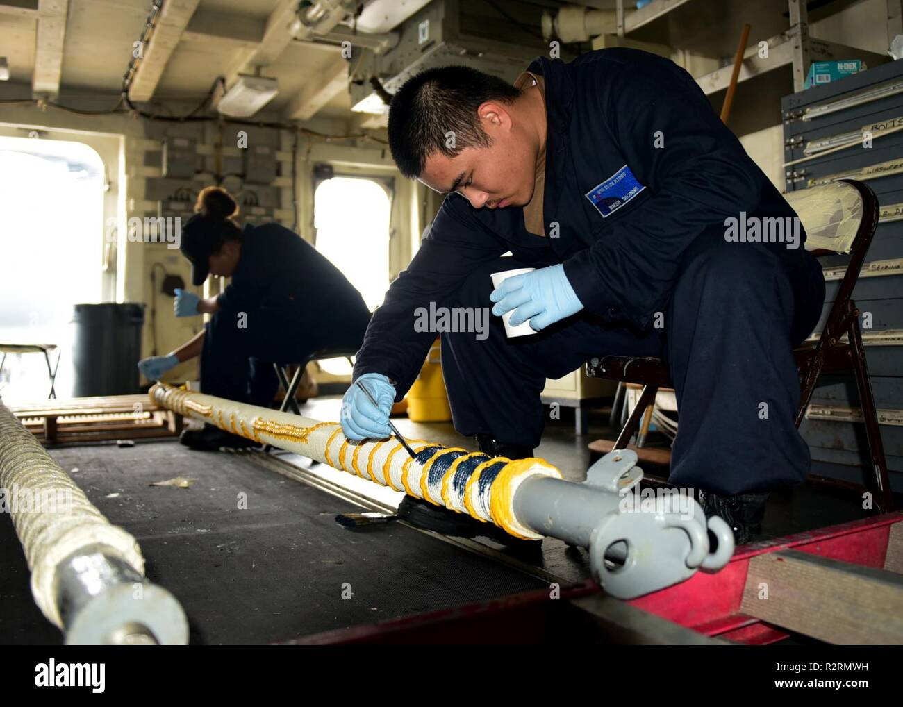 ABOARD USS BLUE RIDGE (November 6, 2018) - Boatswain's Mate Seaman ...
