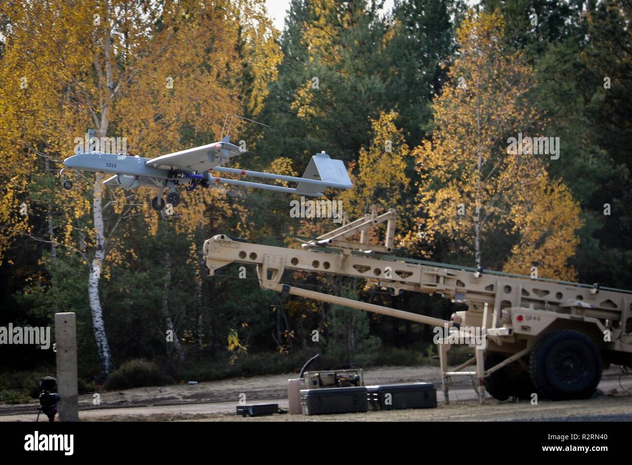 An RQ-7B Shadow tactical unmanned aircraft system, controlled and ...